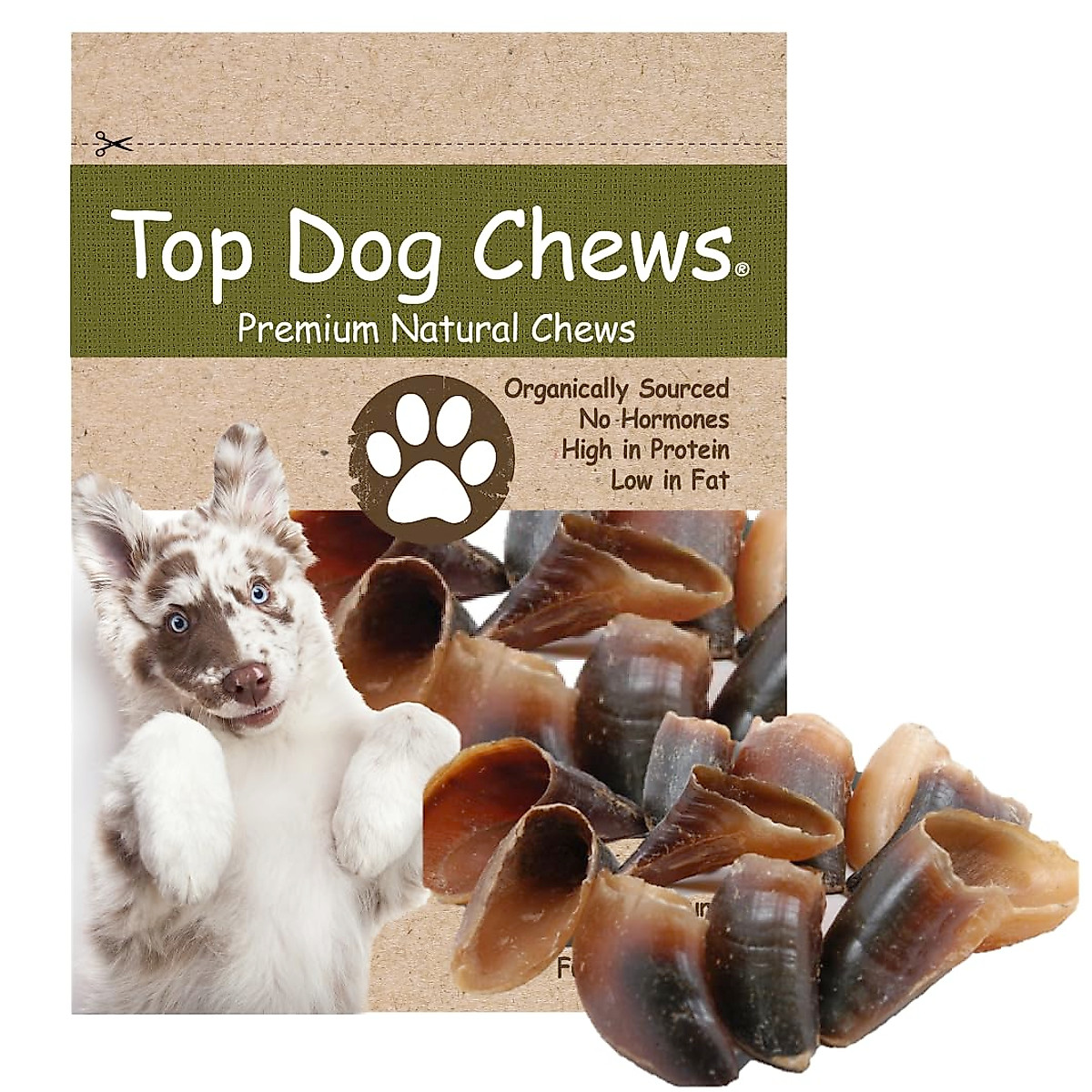 Top Dog Chews – Cow Hooves, 25 Pack, Natural Dog Bone, for Large, Medium, or Small Dogs, Made in USA