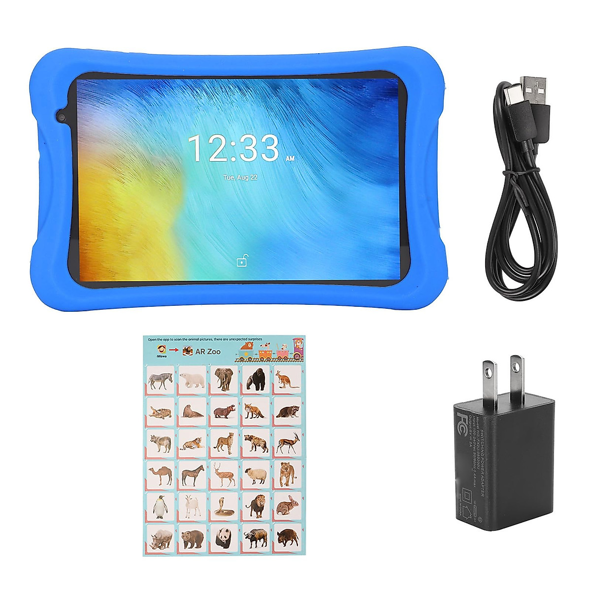 DAUERHAFT 8 Inch Kids Tablet, Tablet PC Speakers App Parental Controls 2GB RAM 32GB ROM for Entertainment (US Plug)