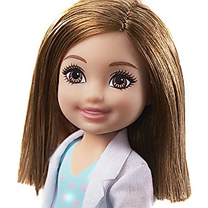 Barbie Chelsea Can Be Playset with Brunette Chelsea Doctor Doll (6-in), Clipboard, EKG Reader, Band-aid Stickers,2 Medical Tools, Teddy Bear, Great Gift for Ages 3 Years Old & Up