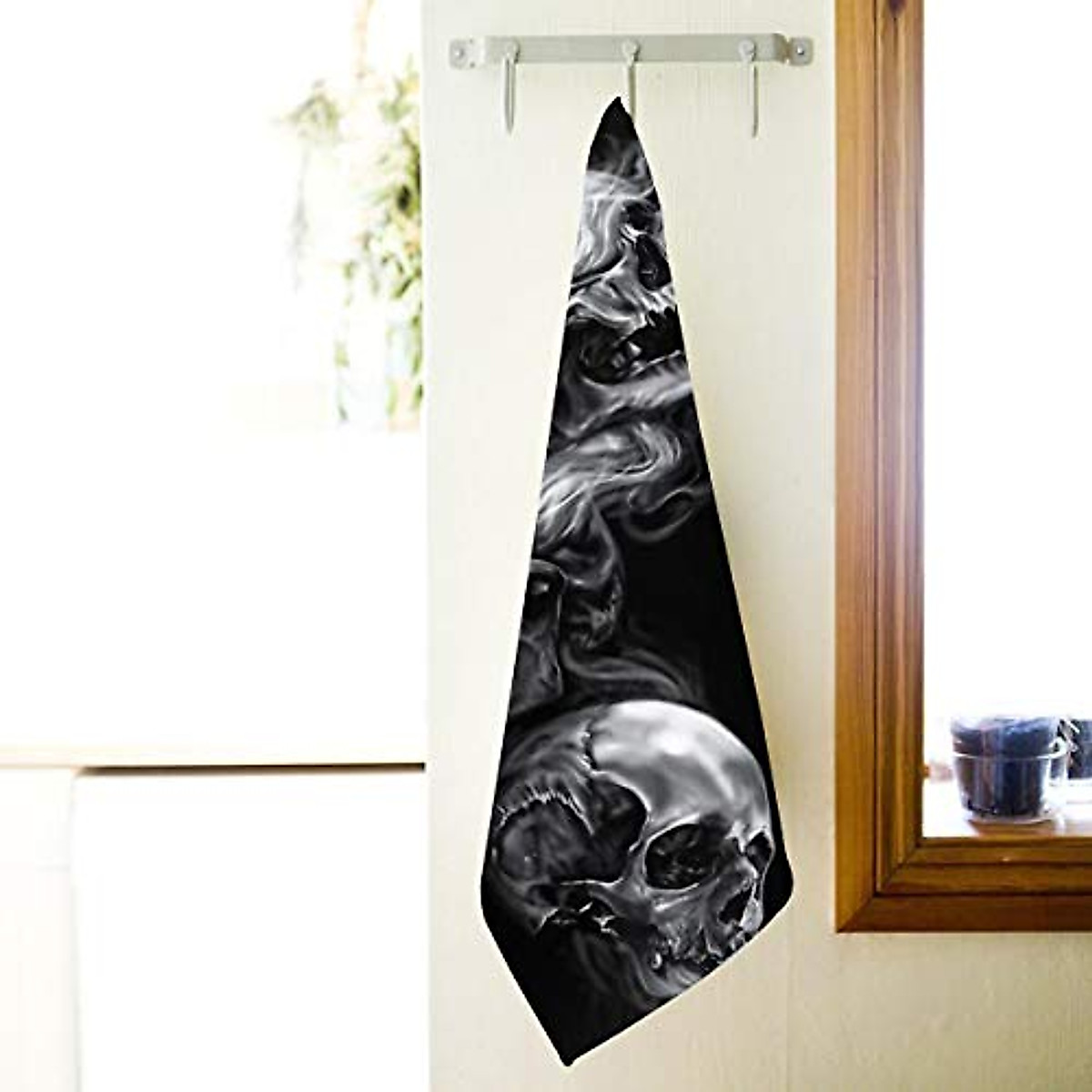 LASWEGA Smoke Skull Luxury Hand Towels,Ultra Soft & Highly Absorbent Premium Microfiber Bath Towel for Hand,Gym,Beauty,Hair,Spa,and Home Hair Care,27.5 * 15.7in