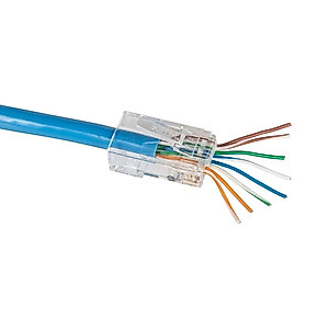 Klein Tools VDV826-762 Pass-Thru Modular Data Plug, RJ45 CAT5e, Gold Plated, Pass Through Connectors 200-Pack