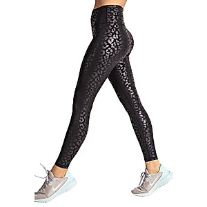 Hype Up Women's High Waisted Printed Super Buttery Soft Activewear Full Length Leggings with Inner Pocket (S-3X) Black/Black