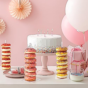 Aredpoook Donut Stand Bagel Stand 6 Pack, Acrylic Doughnut Holder, Clear Donut Display Stand, Bagel Tower Stand, Wall Display Stand Holder for Birthday, Wedding, Baby Shower, Christmas, Party