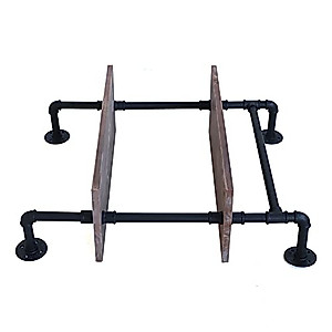 TFCFL 2 Tier Wall-Mounted Industrial Wood Shelving, Rustic Metal Floating Shelves Real Wood Book Shelves Wall Shelf Unit Bookshelf Hanging Wall Shelves for Farmhouse Kitchen Bar, 24x9.89x30.9inch