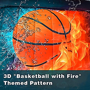 Andency Basketball Comforter Queen(90x90 Inch), 3 Pieces(1 Basketball Comforter, 2 Pillowcases) Sport Microfiber Comforter Set Bedding Set for Kids Boys Girls Teens