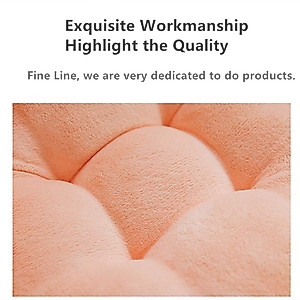 WUYU Chair Cushion Seat Cushion for Office Backrest Chair Plush Desk Seat Velvet Relax Lazy Buttocks (Light Yellow, Five-Hole, 52x52cm)