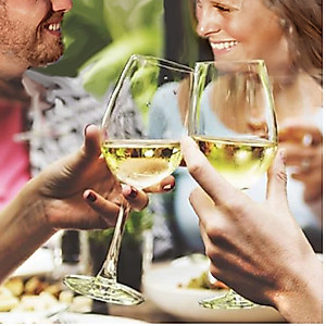 Lily's Home Unbreakable Chardonnay White Wine Glasses, Made of Shatterproof Tritan Plastic, For Indoor and Outdoor Use, Reusable and Dishwasher-Safe, Crystal Clear. 12 oz. Each, Set of 2