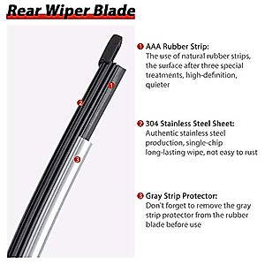 OTUAYAUTO Replacement for Ford Escape 2013-2021 Ford Explorer 2011-2019 Rear Windshield Back Wiper Arm Blade Set OEM BB5Z17526-C