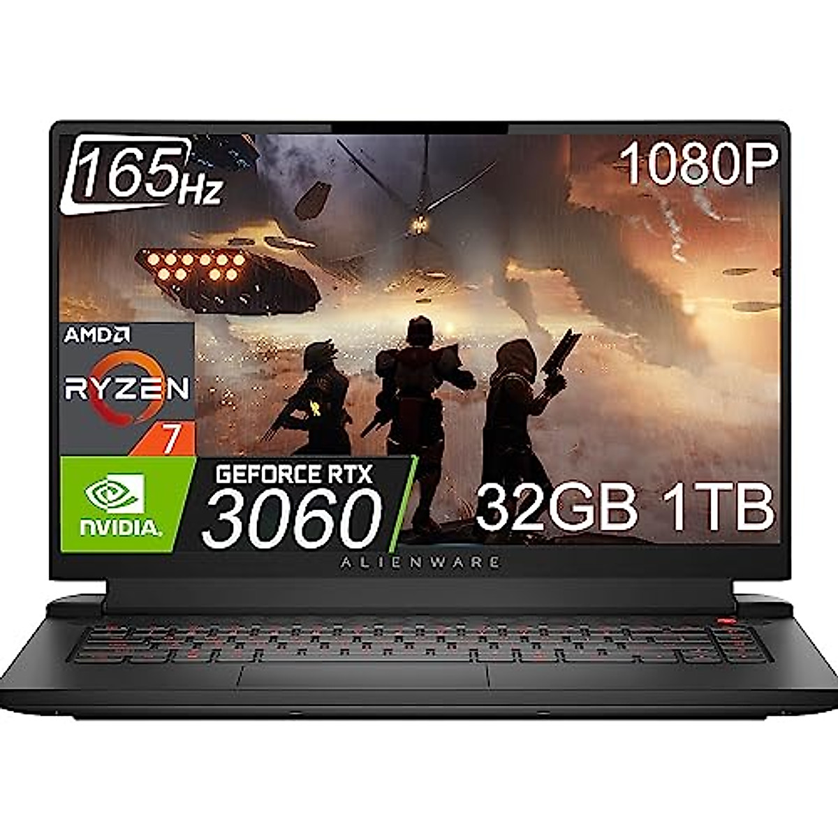 Alienware m15 R7 15.6" 165Hz FHD (AMD Ryzen 7 6800H, 32GB DDR5 RAM, 1TB PCIe SSD, NVIDIA GeForce RTX3060 6GB) 8-Core (Beat i7-11800H) RGB Backlit Gaming Laptop, Thunderbolt 4, Win 11 Home - 2023