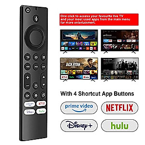 NS-RCFNA-21 Replacement Remote Control fit for Insignia Fire TV NS-43F301NA22 NS-55F301NA22 NS-58F301NA22 NS-50F301NA22 NS-43DF710NA21 NS-39DF310NA21 NS-32D510NA19 (No Battery)