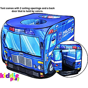 Kiddie Play Pop Up Police Car Tent | Kids Play Tent for Boys & Girls Indoor Outdoor Toy