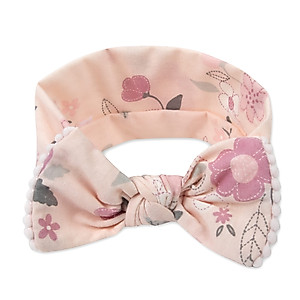 Wendy Bellissimo Super Soft Swaddle Receiving Blanket (35x40) with Hat or Headband for Baby Boy or Baby Girl (Pink Floral)