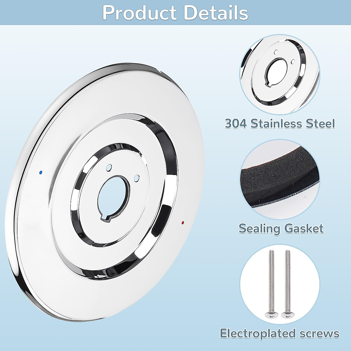 Chateau Collection Escutcheon Replacement for Moen 16090, for One-Handle Tub and Shower Faucets, Chrome