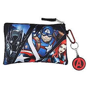 Marvel Avengers 5 Pc Kids Backpack Set Lunch Box Key Chain Pencil Case Carabiner For Travel School