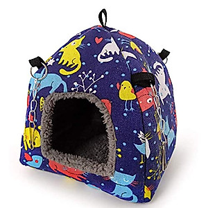 Bird Hut Nest Hammock Tent Bed Toy for Medium Large Pet Parrot Parakeet Cockatiel Conure Cockatoo African Grey Amazon Eclectus Lovebird Hamster Chinchilla Ferret Squirrel Cage Swing
