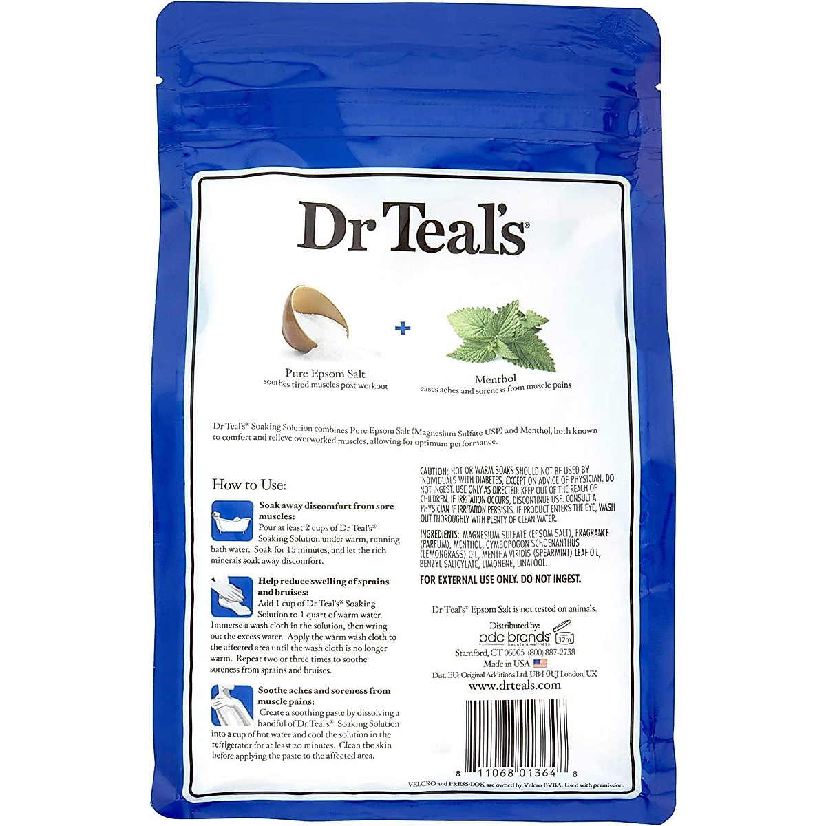 Dr Teal's Pre & Post Workout Bath Soak Gift Set (2 Pack, 3lbs Ea) - 15 Minute Power Soak with Magnesium Sulfate & Menthol - Essential Oils Blended with Pure Epsom Salt Eases Aches & Speeds Up Recovery