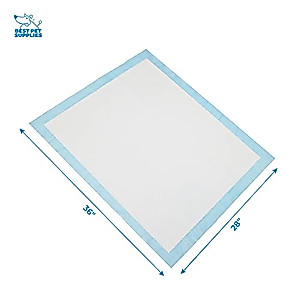 Best Pet Supplies, XL (36" x 27.5") Disposable Puppy Pads for Whelping Puppies and Training Dogs, 100 Pack - Ultra Absorbent, Leak Resistant, and Track Free for Indoor Pets - Baby Blue