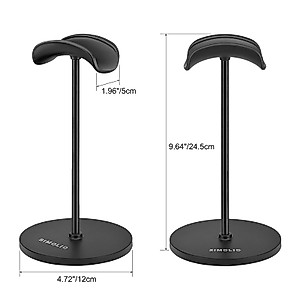 SIMOLIO Headphone Stand, Solid Anti-Slip Headset Holder for Desk, Universal for Most Over Ear/On Ear Headphones, Airpods Max, Beats/Sony/HyperX Gaming Headphones, Sennheiser TV Headset-Black