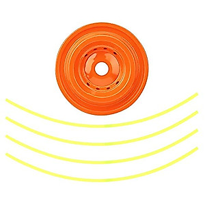 Walfront Aluminum Grass Trimmer for Mowing Garden Lawn Field Head Brush Cutter Strimmer Lawn Mower Accessory with 4 Trimmer Line, Power Tool Accessories