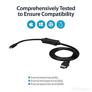 StarTech.com USB C to eSATA Cable - 3 ft / 1m - 5Gbp - for HDD/SSD/ODD - External Hard Drive Adapter - USB 3.0 to eSATA Converter (USB3C2ESAT3)
