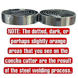 Concha Cutter Mexican Bread Tool Cortador de Conchas para Pan, 4 Inches Diameter 0.9 Inches Height Two Sided Stainless Steel (4 Inches)