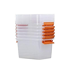 AnnkkyUS 6-pack 5 Liter Small Plastic Boxes, Clear Storage Bin with Lid