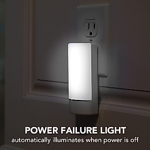 Sunbeam 3-Pack Emergency Power Failure Night Lights, 5-in-1, Multi-Color LED Light, Automatic Dusk to Dawn, Motion Sensor for Bedrooms, Hallways, Black Outs, Foldable Plug Flashlight, Rechargeable