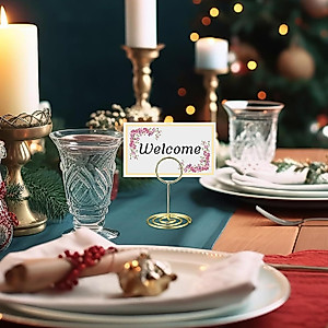 YESBAY 20pcs Place Card Holders Table Card Display Holder Heart Round Shape Table Number Holders Metal Stand for Wedding Events More Securely Display Tables Cards Name Menus Anniversary Decor Purple