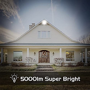 LED Flood Lights 50W, 5000LM Super Bright Work Lights, IP66 Waterproof Exterior Floodlights Outdoor 5000K Daylight White Security Lights Fixture for Front-Door Yard Garden Garage Playground (50W)