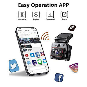 Kingslim D5-4K Dash Cam with WiFi - Front Dash Camera for Cars with GPS and Speed, Sony Night Vision, Support APP and 256GB Max