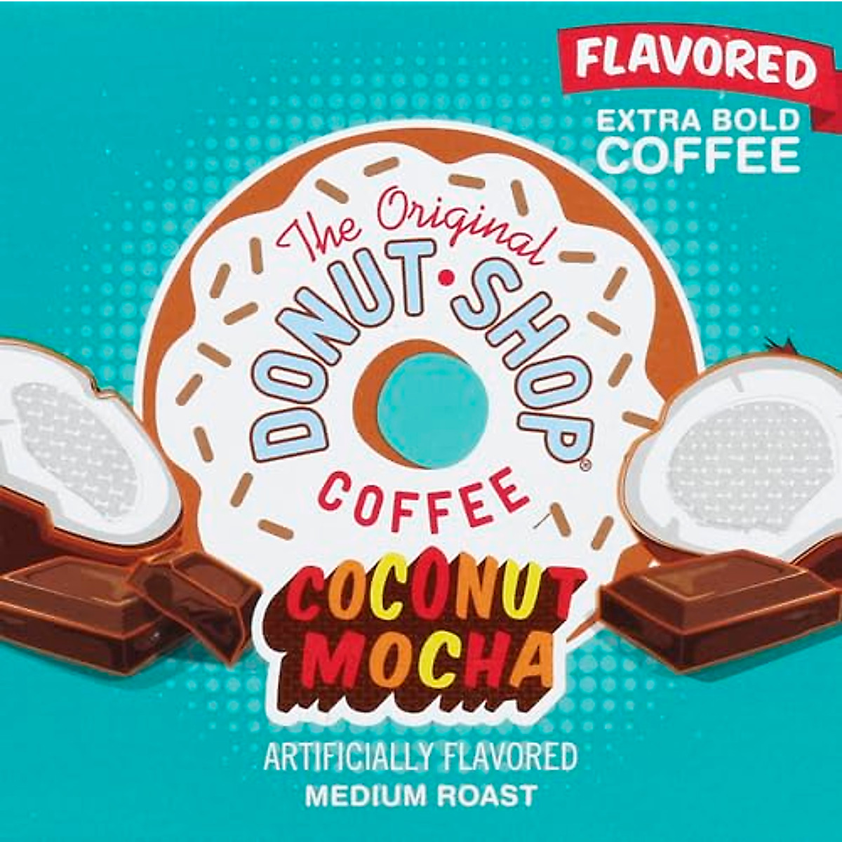 The Original Donut Shop Coffee,medium roast pods Coconut Mocha, 4.1 Ounce, 12 Count