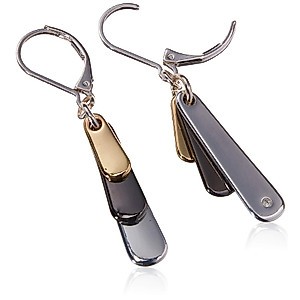 Nine West "Metal Motion" Tri-Tone Shaky Drop Earrings, Multi