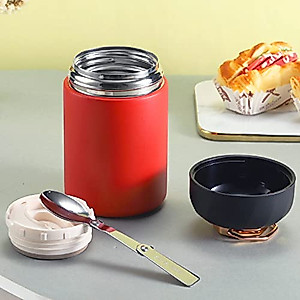 YUBUTUP Thermos Vacuum Insulated Cold Hot Food Soup Lunch Jar Container with Spoon for Kids Adults, 21 Ounce