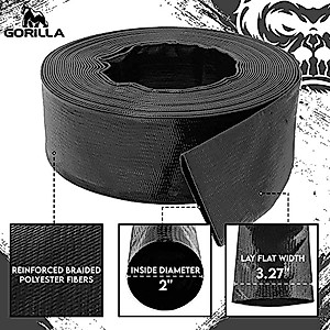 GORILLA Swimming Pool Backwash Hose with Clamp - Extra Heavy Duty - Weather and Chemical Resistant (50 FT)