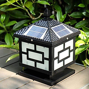 Ornaments Sculpture Statue Decoration Sculptures Solar Pillar Light Decoration Artware Outdoor Waterproof Garden Lights Home Door Post Wall Decoration Lamp Craft-B