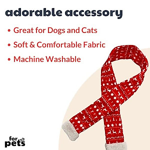 Huxley & Kent Pet Scarf | Red Fairisle (Medium) | Festive Christmas Holiday Accessory for Dogs/Cats | Holiday Pet Scarf Neckwear| Cute Fun Winter Pet Accessory