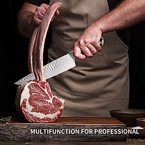 AIXIHOM Chef Knife 8 inch Kitchen Knife,Professional Japanese Chefs Knife for Cooking,Carbon Stainless Steel Sharp Cutting Chef Knives with Ergonomic Handle & Gift Box