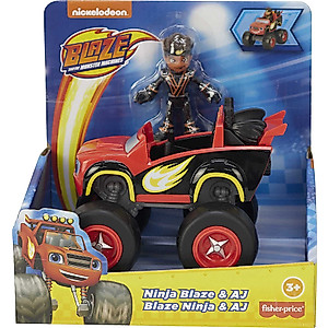 Fisher-Price Blaze and The Monster Machines Toy Truck & Figure Set, Ninja Blaze & AJ, Preschool Racing Play Ages 3+ Years