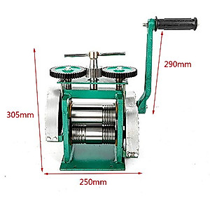 Stainless Alloy Manual Rolling Mill Machine Assembled Jewelry Metal Wire Reducing Thickness Press 85mm Tablett Green Jewelry DIY Tool