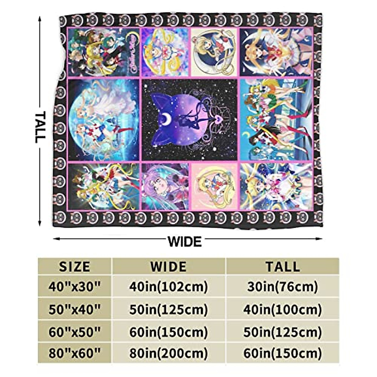 Anime Throw Blanket Super Soft Flannel Blankets Lightweight All Season Bed Throws Blanket Sofa, Room Gifts. (A, 50"x40")