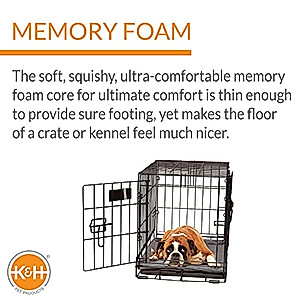K&H Pet Products Memory Foam Crate Pad Gray Large 25 X 37 Inches