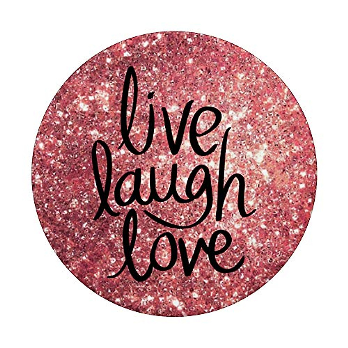 Live Laugh Love - Sparkling Rose Gold & Black PopSockets PopGrip: Swappable Grip for Phones & Tablets