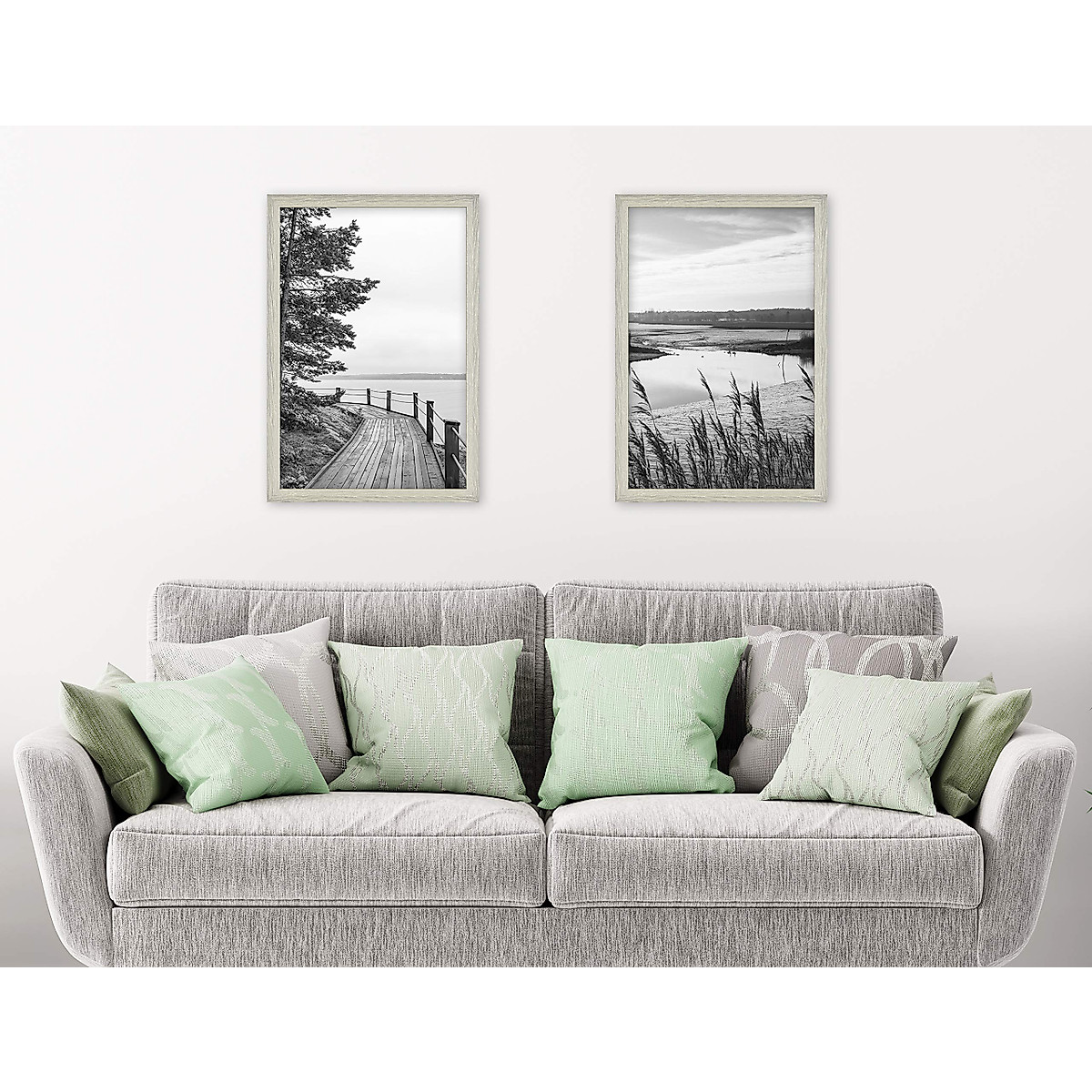 MCS Studio Gallery 16x24 Poster Frame Gray Woodgrain, Vertical & Horizontal Wall Hanging Large Picture Frame for Photos, Posters & Art Prints (2-Pack)