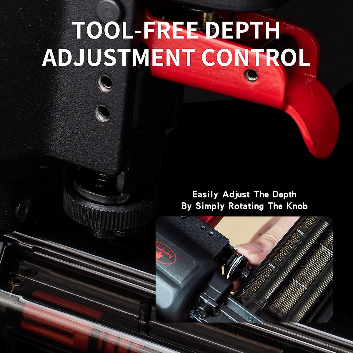 AEROPRO Tools Pneumatic Brad Nailer, 18 Gauge 2 in 1 Air Brad Nail Gun and Staple Gun with 1000pcs Nails for Upholstery, DIY Project, Woodworking