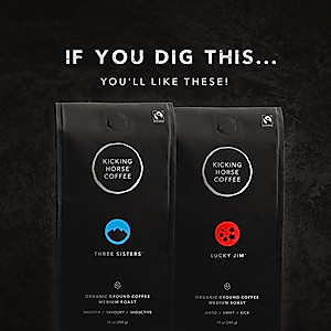 Kicking Horse Coffee Lucky Jim, Medium Roast, Ground, 284 g - Certified Organic, Fairtrade, Kosher Coffee, 284 Grams