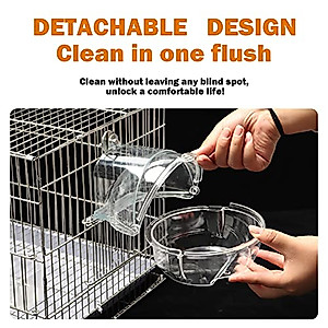MUYG Bird Bath Box for Cage, Parrot Hanging Planet Bathtub No-Leakage Transparent Omnidirectional Observation Tub Shower Box Birds Cage Accessory for Canary Parrot Crested Cockatiel Lovebird