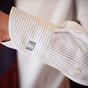 FIBO STEEL Stainless Steel Classic Cufflinks for Men Wedding Business Mens Father's Day Dad Birthday Gifts