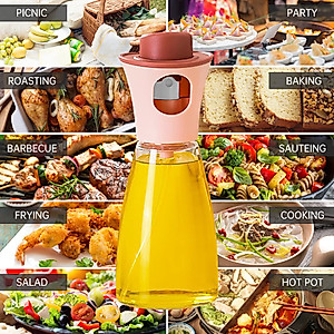 oAutoSjy Oil Sprayer for Cooking Portable Glass Refillable Dispenser Spritzer Bottle for Soy Sauce Vinegar 150ml Olive Oil Spray Bottle Mister Mini Kitchen Gadgets for Air Fryer Salad Baking BBQ Pink