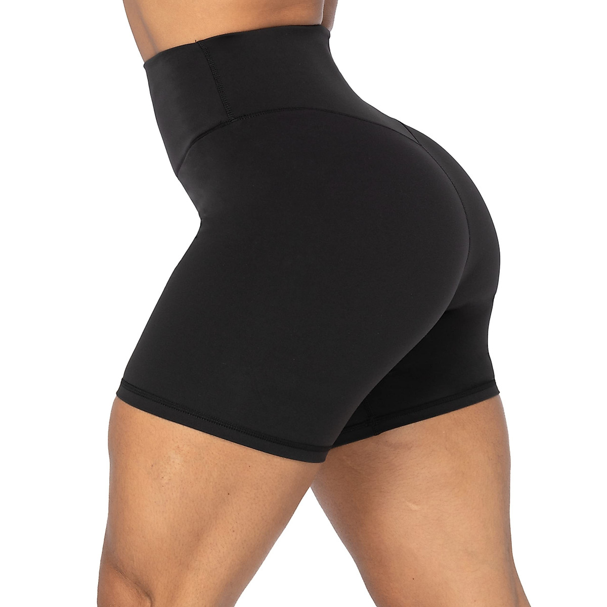 Sunzel High Waist Biker Shorts for Women No Front Seam Soft Yoga Workout Gym Bike Shorts Tummy Control Squat Proof Black