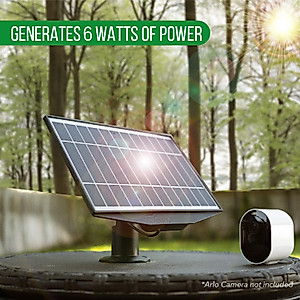 Leaf 10 6W Solar Panel Charger Compatible with Arlo Pro 3 Floodlight, Pro 4 & Pro 5S Outdoor Cameras | Adjustable Mount Extension Arm | Magnetic Charging Cable | Weather Resistant